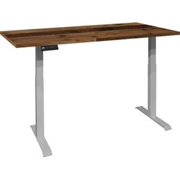 Mäusbacher Schreibtisch MÄUSBACHER "Big System Office" Tische Gr. B: 160 cm, silberfarben (silber, te x as oak, silber, oak) Schreibtische Breite 160 cm, elektrisch höhenverstellbar