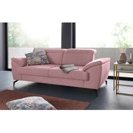 Sit & More 2-Sitzer SIT & MORE "Percy", rosa (altrosa), B:197cm T:112cm, Sofas, Clog, 12 cm Fu&szlig;h&ouml;he, Sitztiefenverstellung, wahlweise Kopfteilverstellung