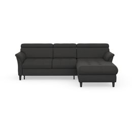 Sit & More Ecksofa SIT & MORE "Marano L-Form", grau (anthrazit), B:257cm T:166cm, 100% Polyester, Sofas, Ecksofa, inklusive Kopfteilverstellung, wahlweise mit Bettfunktion, Bettkasten