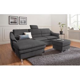 Sit & More Ecksofa SIT & MORE "Cardoso L-Form", grau (anthrazit), B:264cm H:90cm T:162cm, Luxus-Microfaser 2 (100% Polyester);Luxus-Microfaser ALTARA NUBUCK (100% Polyester);Luxus-Microfaser 1 (100% Polyester), Sofas, Ecksofa, mit Federkern, wahlweise mit Bettfunktion