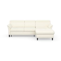 Sit & More Ecksofa SIT & MORE "Marano L-Form", beige (creme), B:257cm T:166cm, 98% Polyester, 2% Polyamid, Sofas, Ecksofa, inklusive Kopfteilverstellung, wahlweise mit Bettfunktion, Bettkasten