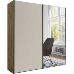 Schwebetürenschrank Wiemann "Monaco" Schränke Gr. B/H/T: 197,3 cm x 217 cm x 67 cm, 2 St., braun (bianco, eiche, nachbildung) Schwebetürenschränke und Schiebetürenschränke hochwertige Beschläge