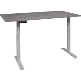 Mäusbacher Schreibtisch MÄUSBACHER "Big System Office" Tische Gr. B: 160 cm, silberfarben (silber, graphit, silber, graphit) Schreibtische Breite 160 cm, elektrisch höhenverstellbar