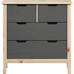 Kommode INTER-FURN "Latera" Sideboards Gr. B/H/T: 78 cm x 79 cm x 39 cm, 4, grau (grau lackiert) Massivholz Klarlack matt, Kiefer, BHT: 78 x 79 39 cm