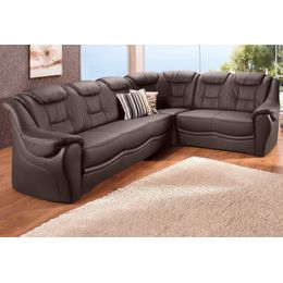 Sit & More Ecksofa SIT & MORE "Bellevue L-Form", braun (mokka), B:265cm H:94cm T:215cm, PRIMABELLE-Microfaser (100% Polyester);SOFTLUX-Kunstleder;Luxus-NaturLEDER, Sofas, Ecksofa, wahlweise mit Bettfunktion, Topseller