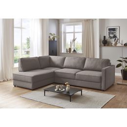 Schlafsofa "Chill", grau, B:250cm H:86cm T:200cm, 100% Polyester, ATLANTIC HOME COLLECTION, Sofas, Schlafsofa, Ecksofa mit Bettfunktion und Bettkasten