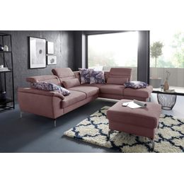 Sit & More Ecksofa SIT & MORE "Percy L-Form", lila (flieder), B:270cm T:235cm, Sofas, Ecksofa, 15 cm Fu&szlig;h&ouml;he, Sitztiefenverstellung, wahlweise in 2 Fu&szlig;farben