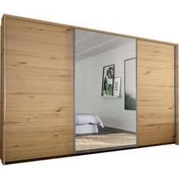 Schwebetürenschrank Rauch "Kleiderschrank Schrank Garderobe CORTONA mit Passepartout" Schränke Gr. B/H/T: 368 cm x 233 cm x 64 cm, Ohne Beleuchtung, 3 St., braun (eiche artisan) Schwebetürenschränke und Schiebetürenschränke optionaler Beleuchtung inkl. Inneneinteilung 2 Boxen Böden