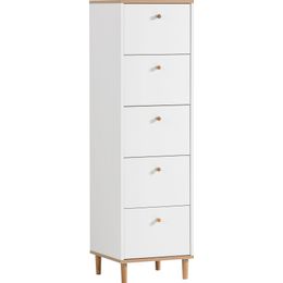 Kommode Schildmeyer "Hilda" Sideboards Gr. B/H/T: 40,1 cm x 141,0 cm x 40,0 cm, 5, weiß (mattweiß, artisaneichefarben) Kommode 5 Schubladen