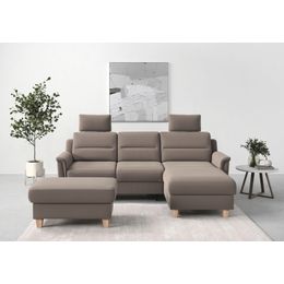 Sit & More Ecksofa SIT & MORE "Far&ouml; L-Form", grau (taupe), B:234cm H:90cm T:168cm, Sofas, Ecksofa, inklusive Federkern, wahlweise mit Bettfunktion und Bettkasten