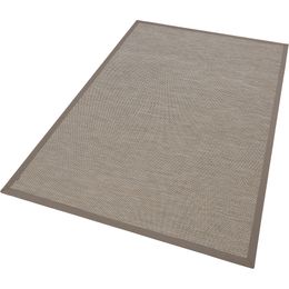 Teppich Dekowe "Naturino Color" Teppiche Gr. B/L: 133 cm x 190 cm, 7 mm, 1 St., grau Esszimmerteppiche Flachgewebe, Sisal-Optik, mit Bordüre, In- und Outdoor geeignet