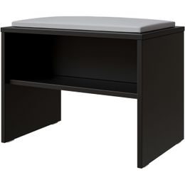 Badkommode SAPHIR "Badezimmer Sitzbank inkl. Sitzkissen aus Kunstleder in weiß und Ablage" Sideboards Gr. B/H/T: 60 cm x 48 cm x 40 cm, schwarz (schwarz matt touch) Bad-Kommoden verschiedene Farben, Garderobenbank 60 cm breit, gepolstert