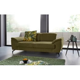 Sit & More 2-Sitzer SIT & MORE "Percy", gr&uuml;n, B:197cm H:77cm T:112cm, Sofas, Clog, 12 cm Fu&szlig;h&ouml;he, Sitztiefenverstellung, wahlweise Kopfteilverstellung