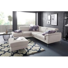 Sit & More Ecksofa SIT & MORE "Percy L-Form", beige (creme), B:270cm H:80cm T:235cm, Sofas, Ecksofa, 15 cm Fu&szlig;h&ouml;he, Sitztiefenverstellung, wahlweise in 2 Fu&szlig;farben