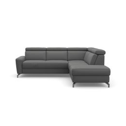 Sit & More Ecksofa SIT & MORE "Scarlett L-Form", grau (steel), B:258cm T:226cm, Sofas, Ecksofa, inklusive Kopfteilverstellung, wahlweise mit Bettfunktion, Bettkasten