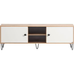 TV-Board LOOKS by Wolfgang Joop "Looks Organic" Sideboards Gr. B/H/T: 160,0 cm x 53,2 cm x 39,0 cm, beige (eiche landhausfarben, cremebeige) Mit hochwertigen Metallbeschlägen und Softclose-Scharnieren