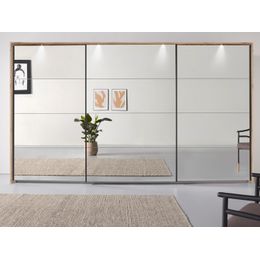 Schwebetürenschrank Rauch "Oteli" Schränke Gr. B/H/T: 368 cm x 233 cm x 68 cm, mit Beleuchtung, 3 St., braun (eiche artisan) Schwebetürenschränke und Schiebetürenschränke mit Spiegelfront Passepartout optional Beleuchtung