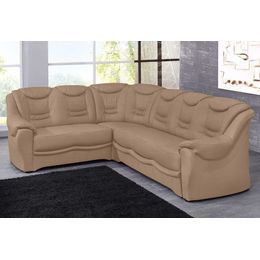 Sit & More Ecksofa SIT & MORE "Bansin L-Form", braun, B:265cm H:94cm T:215cm, Luxus-Microfaser ALTARA NUBUCK (100% Polyester);SOFTLUX-Kunstleder;NaturLEDER (echtes Rindsleder)/Korpus SOFTLUX-Kunstleder, Sofas, Ecksofa, wahlweise mit Bettfunktion, Topseller