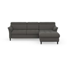 Sit & More Ecksofa SIT & MORE "Marano L-Form", grau (grau 94), B:257cm T:166cm, 100% Polyester, Sofas, Ecksofa, inklusive Kopfteilverstellung, wahlweise mit Bettfunktion, Bettkasten