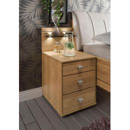 Nachtkonsole Wiemann "Kiruna, Eiche teilmassiv, Made in Germany, mit Soft-Close-Funktion" Sideboards Gr. B/H/T: 40 cm x 48 cm x 43 cm, braun (eiche teilmassiv) Nachtkonsolen und Nachtkommoden in stilvoller Optik