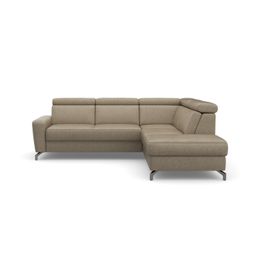 Sit & More Ecksofa SIT & MORE "Scarlett L-Form", beige, B:258cm T:226cm, Sofas, Ecksofa, inklusive Kopfteilverstellung, wahlweise mit Bettfunktion, Bettkasten