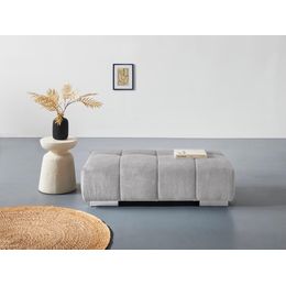 Hockerbank COTTA "Orion" Hocker Gr. H/T: 42 cm x 70 cm, Chenille-Struktur, grau (grey) bequeme Hockerbank im modernen Design