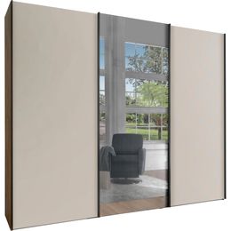 Schwebetürenschrank Wiemann "Monaco" Schränke Gr. B/H/T: 246,3 cm x 236 cm x 67 cm, 3 St., braun (bianco, eiche, nachbildung) hochwertige Beschläge