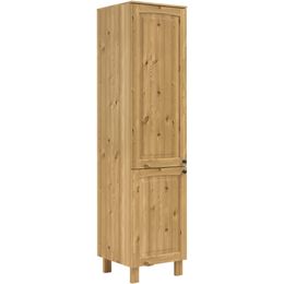 Hochschrank KOCHSTATION "KS-Osby" Schränke Gr. B/H/T: 49cm x 202cm x 50cm, 2 St., beige (natur) Hochschrank Kiefer massiv, Breite 50 cm, 2 Türen, 4 Einlegeböden