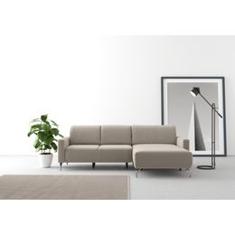 Sit & More Ecksofa SIT & MORE "Bailando L-Form", braun (latte), B:251cm H:84cm T:163cm, Sofas, Ecksofa, wahlweise mit Kopfteilverstellung und Vorziehsitz, motorisch