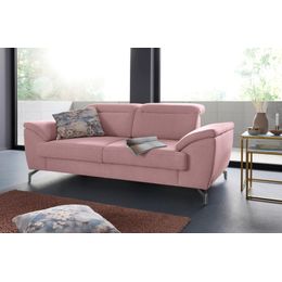 Sit & More 2-Sitzer SIT & MORE "Percy", rosa (altrosa), B:197cm T:112cm, Sofas, Clog, 12 cm Fu&szlig;h&ouml;he, Sitztiefenverstellung, wahlweise Kopfteilverstellung