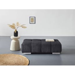 Hockerbank COTTA "Orion" Hocker Gr. H/T: 42 cm x 70 cm, Chenille-Struktur, schwarz (black) COTTA bequeme Hockerbank im modernen Design