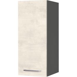 Hängeschrank Nobilia ""Riva", Ausrichtung wählbar, vormontiert" Schränke Gr. B/H/T: 30 cm x 72 cm x 37,2 cm, Türanschlag links, 1 St., front: weißbeton nachbildung, korpus: schiefergrau Hängeschränke in drei Breiten: 30, 40 und 60 cm, mit Soft-Close-Funktion