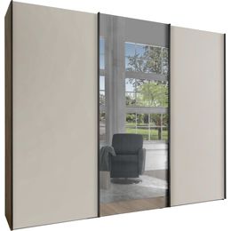 Schwebetürenschrank Wiemann "Monaco" Schränke Gr. B/H/T: 246,3 cm x 217 cm x 67 cm, 3 St., braun (bianco, eiche, nachbildung) hochwertige Beschläge