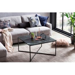 Couchtisch Salesfever Tische Gr. B/H/T: 80 cm x 45 cm x 80 cm, Schwarz/Schwarz, schwarz (schwarz, schwarz, schwarz) Salesfever Tischplatte in Marmoroptik