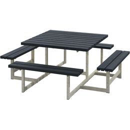 Garten-Essgruppe Plus "»Picnic« Kombimöbel" Sitzmöbel-Sets Gr. B/H/T: 200 cm x 73 cm x 200 cm, schwarz (schwarz ral 9005) Outdoor Möbel 200x200x7345 cm