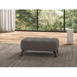 Sit & More Hocker SIT & MORE "Cool", silber, B:102cm H:45cm T:68cm, Hocker, Polsterhocker Sitzhocker, mit schwarzen F&uuml;&szlig;en