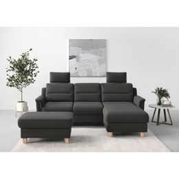 Sit & More Ecksofa SIT & MORE "Far&ouml; L-Form", grau (fango), B:234cm H:90cm T:168cm, Sofas, Ecksofa, inklusive Federkern, wahlweise mit Bettfunktion und Bettkasten