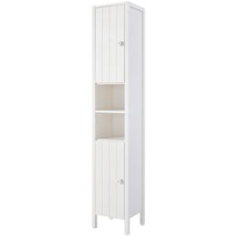 Hochschrank Home Affaire "Tina" Schränke Gr. B/H/T: 31,5cm x 171cm x 28cm, 2 St., weiß Badmöbel, Schrank, Breite 31,5 cm, Massivholz