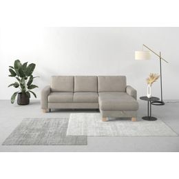 Ecksofa Home Affaire "Summer L-Form", grau (steel), B:249cm H:91cm T:164cm, 95% Polyester, 5% Polyamid, Sofas, Ecksofa, mit Recamiere, mit oder ohne Bettfunktion und Bettkasten, Cord-Bezug