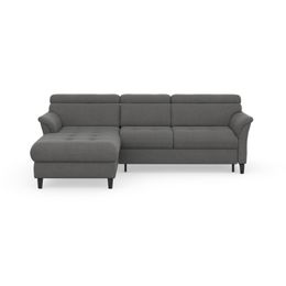 Sit & More Ecksofa SIT & MORE "Marano L-Form", grau, B:257cm T:166cm, 98% Polyester, 2% Polyamid, Sofas, Ecksofa, inklusive Kopfteilverstellung, wahlweise mit Bettfunktion, Bettkasten