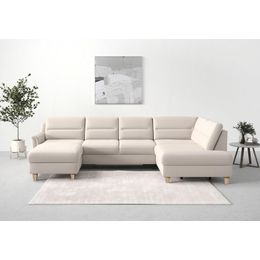 Sit & More Wohnlandschaft SIT & MORE "Far&ouml; U-Form", grau (elephant), B:325cm H:90cm T:187cm, Sofas, Wohnlandschaft, inklusive Federkern, wahlweise mit Bettfunktion und Bettkasten