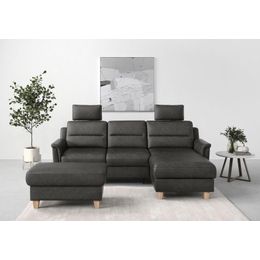 Sit & More Ecksofa SIT & MORE "Far&ouml; L-Form", grau (anthrazit), B:234cm H:90cm T:168cm, Sofas, Ecksofa, inklusive Federkern, wahlweise mit Bettfunktion und Bettkasten