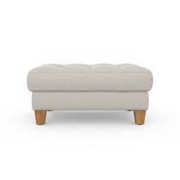 Sit & More Stauraumhocker SIT&MORE "Westham" Hocker Gr. B/H/T: 101 cm x 47 cm x 66 cm, Struktur weich, mit Federkern-mit Stauraum, beige (creme) wahlewise mitohne Federkern