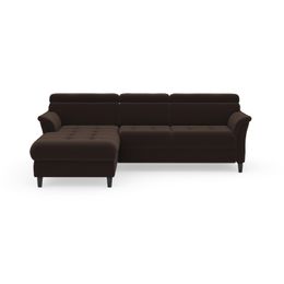 Sit & More Ecksofa SIT & MORE "Marano L-Form", braun (espresso), B:257cm T:166cm, 98% Polyester, 2% Polyamid, Sofas, Ecksofa, inklusive Kopfteilverstellung, wahlweise mit Bettfunktion, Bettkasten