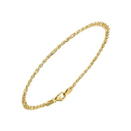 Goldarmband Jobo Armbänder Gr. Gelbgold 585, gelb (gelbgold 585) Damen Armbänder Gold Zwillings-Panzerarmband 585 19 cm