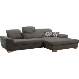 Ecksofa Alina "Nadira", braun (braungrau gcp 84), B:271cm H:91cm T:199cm, Struktur fein XBO (90% Polyester, 10% Polyamide);Chenille GCP (100% Polyester), Sofas, Ecksofa, wahlweise mit Bettfunktion und Stauraum
