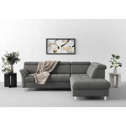 Sit & More Ecksofa SIT & MORE "Marano L-Form", grau, B:252cm T:216cm, 98% Polyester, 2% Polyamid, Sofas, Ecksofa, inklusive Kopfteilverstellung, wahlweise mit Bettfunktion, Bettkasten