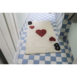 Badematte Tom Tailor HOME "Bings Heart of Bings" Badematten Gr. rechteckig (60 cm x 100 cm), 1 St., Baumwolle, rot (weiß, rot) Einfarbige Badematten Badteppich, reine Baumwolle, Uni-Farben, Motiv Herzen & Buchstaben