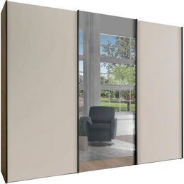 Schwebetürenschrank Wiemann "Monaco" Schränke Gr. B/H/T: 278,9 cm x 236 cm x 67 cm, 3 St., braun (bianco, eiche, nachbildung) hochwertige Beschläge