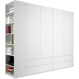 Müllermöbel Kleiderschrank MÜLLER SMALL LIVING "Modular Plus Variante 4" Schränke Gr. H/T: 221 cm x 60 cm, 4 St., weiß 4 Schubladen, Anbauregal wahlweise links oder rechts montierbar